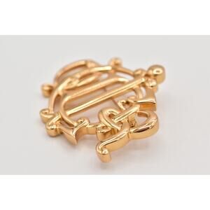 Dior | Jewelry | Christian Dior Vintage Logo Pin Brooch Insignia Script ...